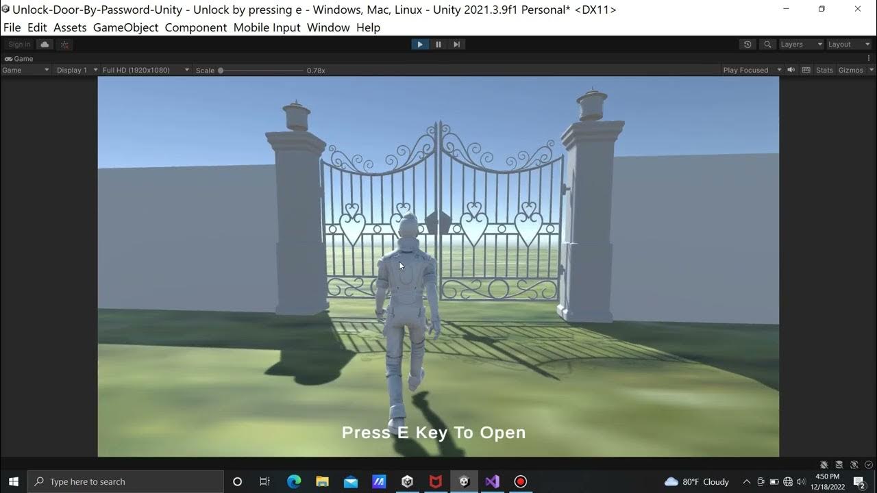 Press E key to open - door unity project - YouTube