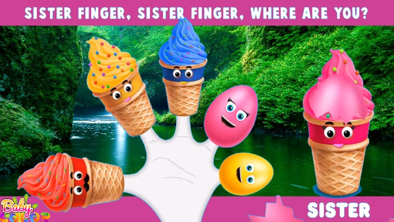 Learn Colors with Eggs ICE Cream Finger Family Nursery Rhymes || ICE ...