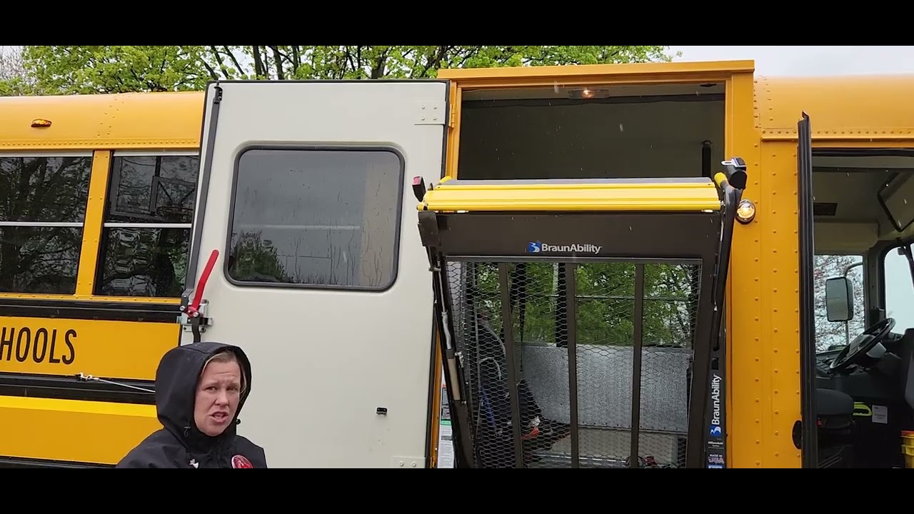 Sam getting home from school & off the school bus lift 4.28.23 ...