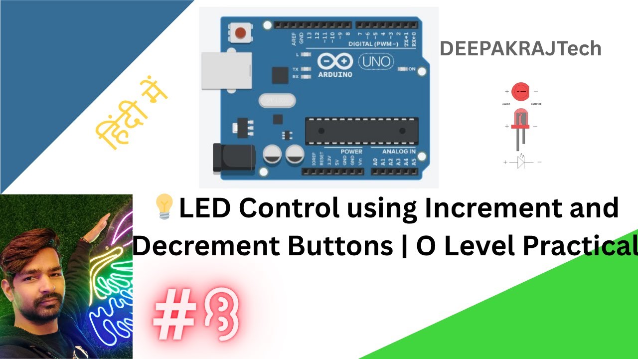 Arduino LED Control using Increment and Decrement Buttons | NIELIT O Level Practical ...