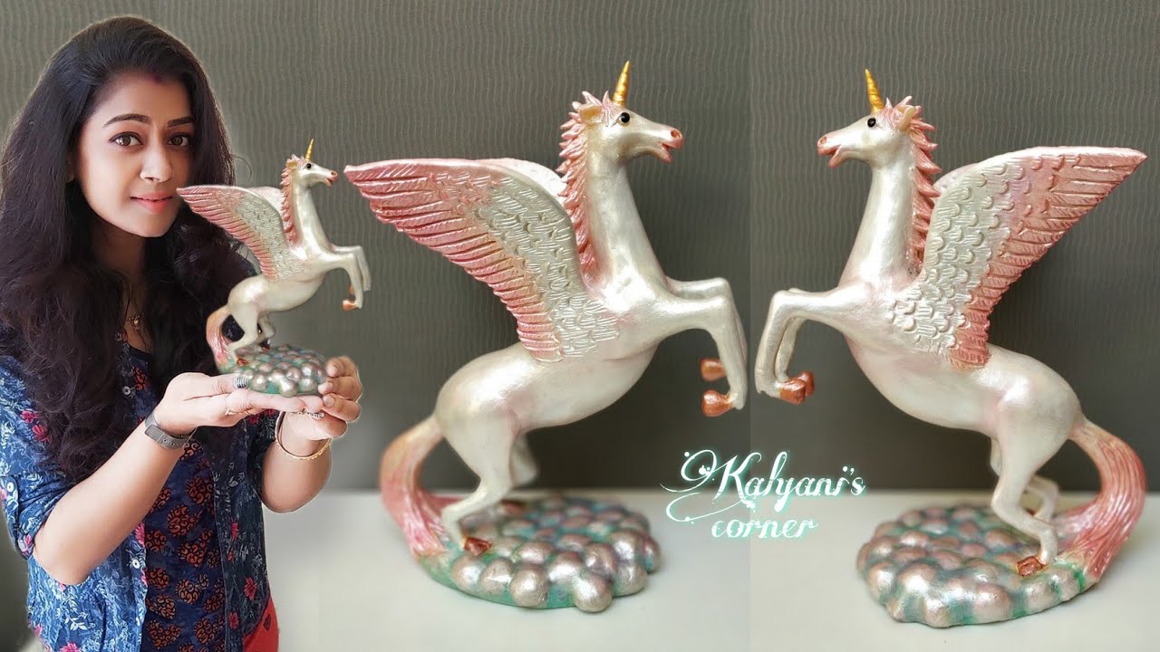 Good luck Unicorn Showpiece making from waste materials | Gift idea ...