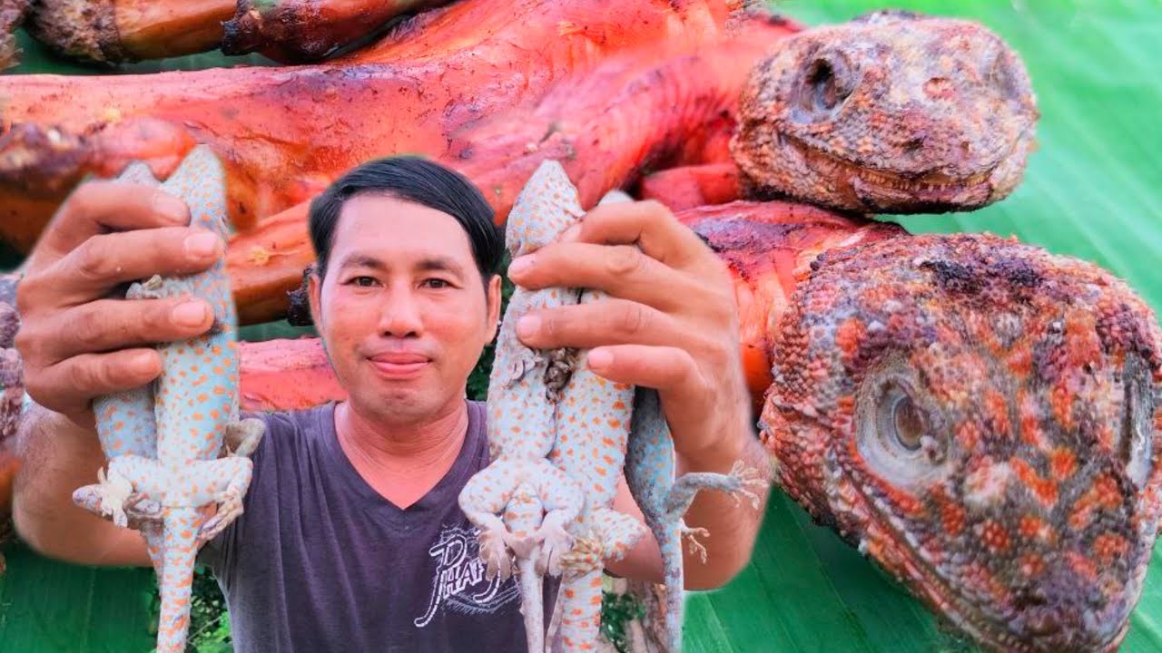 Amazing Food Yummy Cooking Grilled Gecko 🦎 with Chili sauce Recipe ...