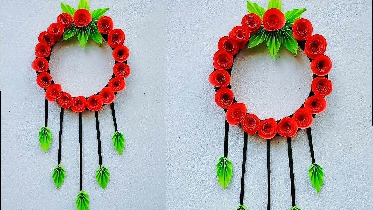 Easy paper wall Hanging idea/Paper Room decor idea/Paper Flower/DIY ...