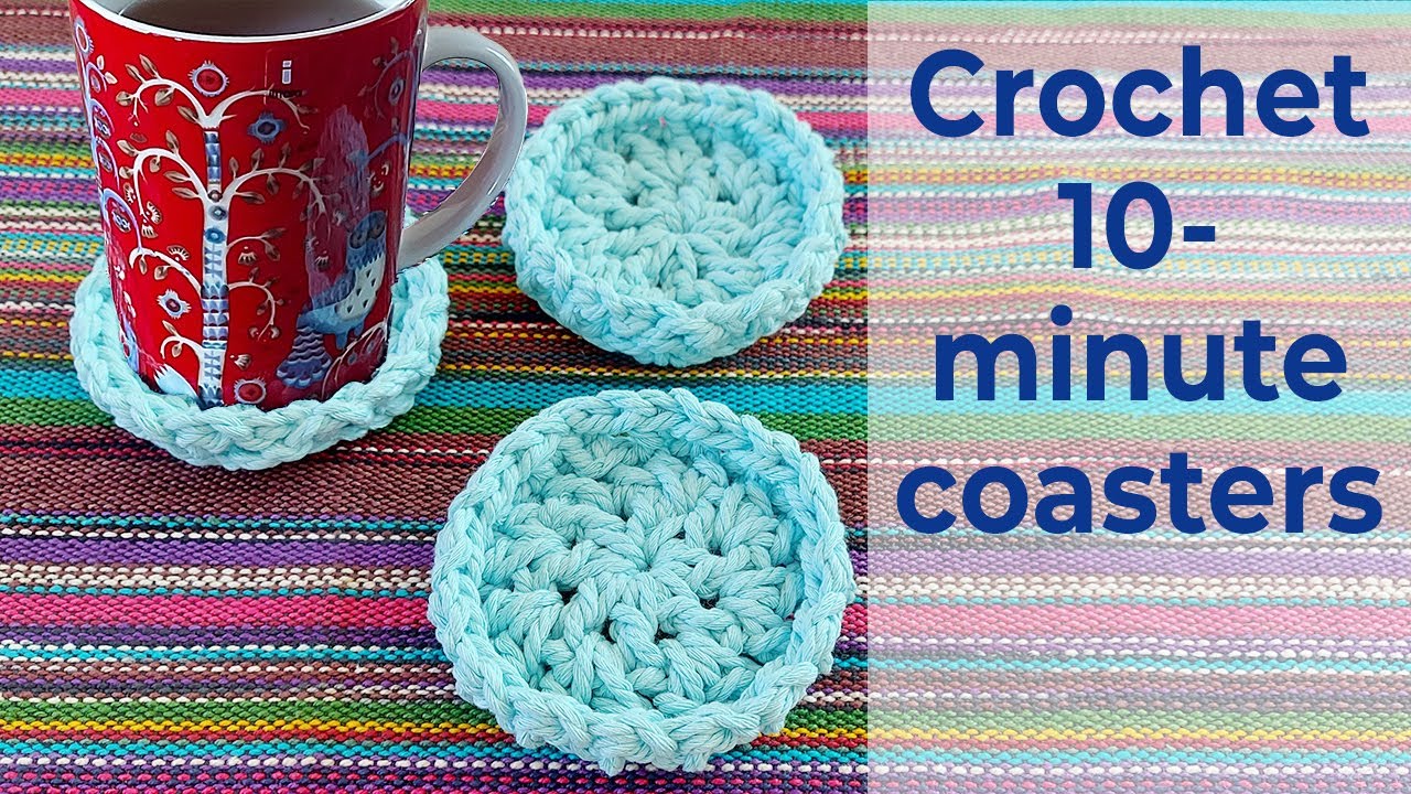 Quick and easy crochet coasters - YouTube