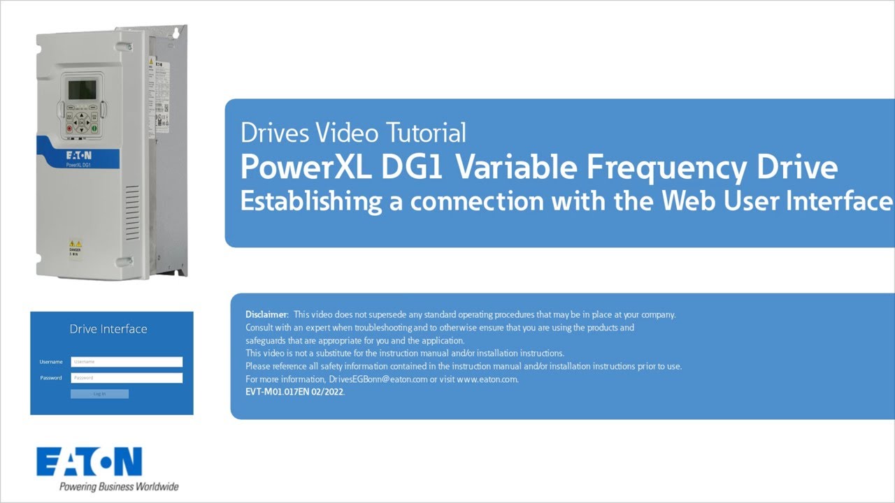 PowerXL DG1 variable frequency drive - Establishing a connection with ...
