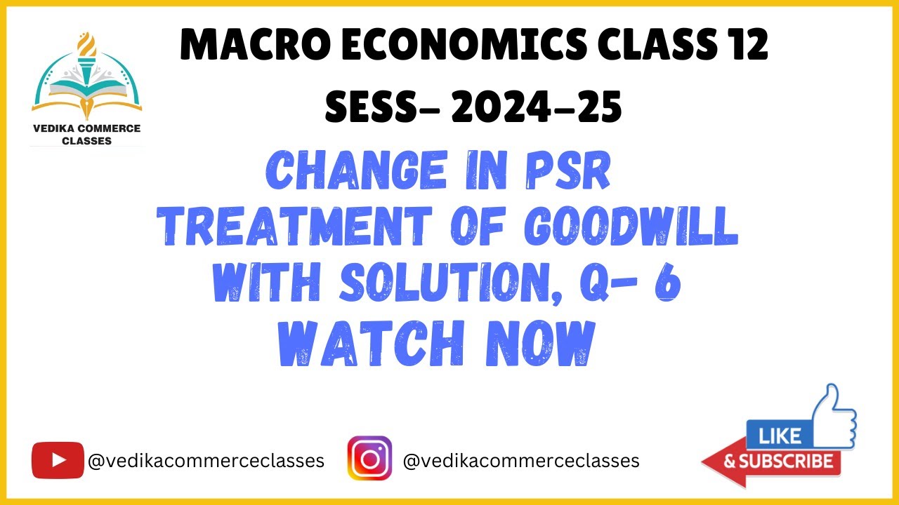 Change in PSR | Class 12 | Accounts | Treatment of Reserves and ...