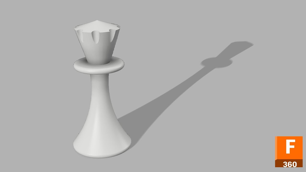 How to make a queen chess piece in Fusion 360 - YouTube