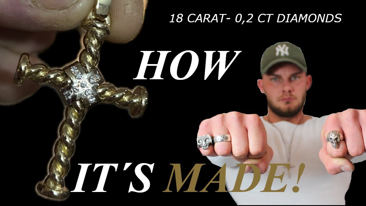 Making a turned cross in 7 minutes!! Custom Jewelry Marcel Niebch - YouTube