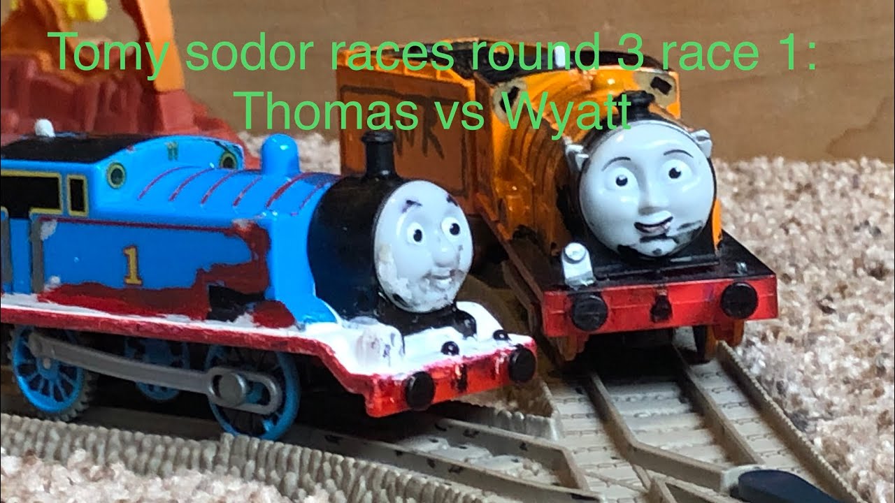 Tomy Sodor Races round 3 race 1: Thomas vs Wyatt - YouTube