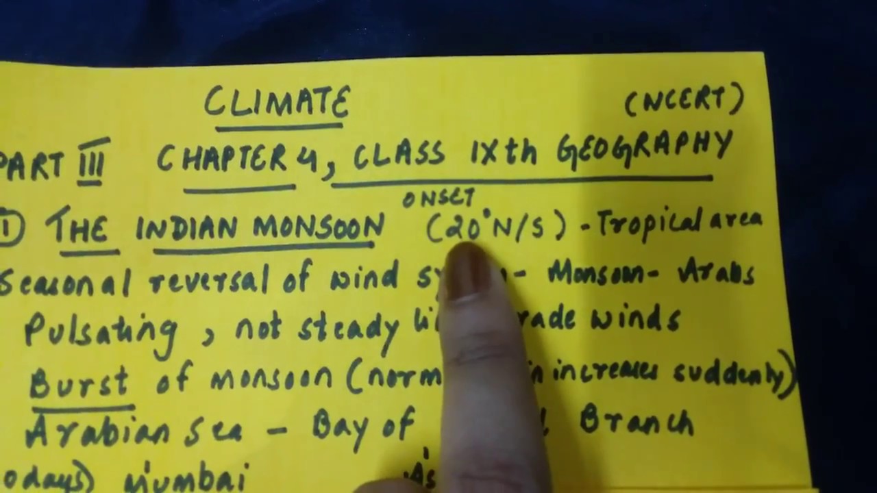 NOTES ON CLIMATE, CHAPTER 4, CLASS IXth GEOGRAPHY, NCERT, PART III ...