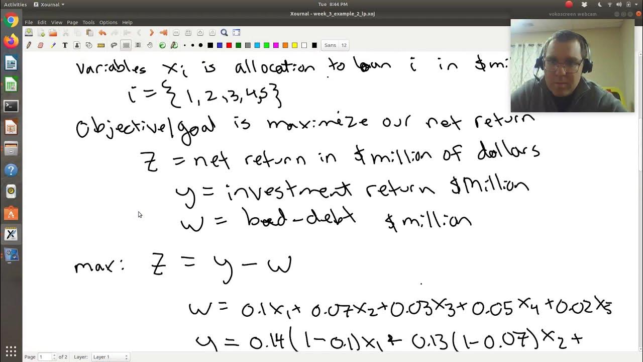 Linear Programming (Investment) Example: LibreOffice Calc - YouTube