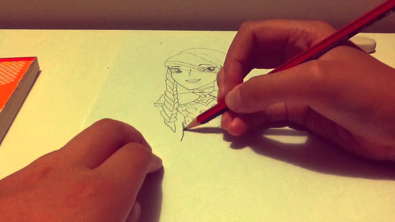 Speed drawing princess Anna #2 part1 - YouTube