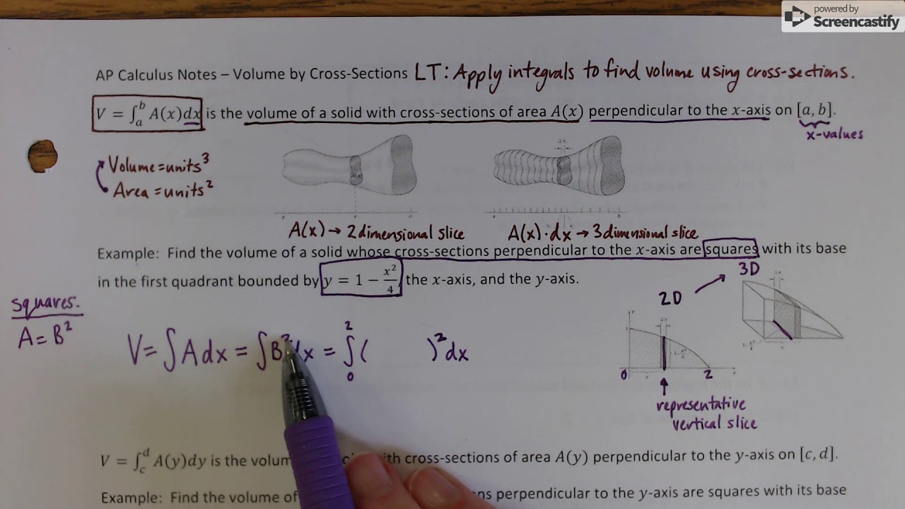 6-4-Volume By Cross-Sections - YouTube