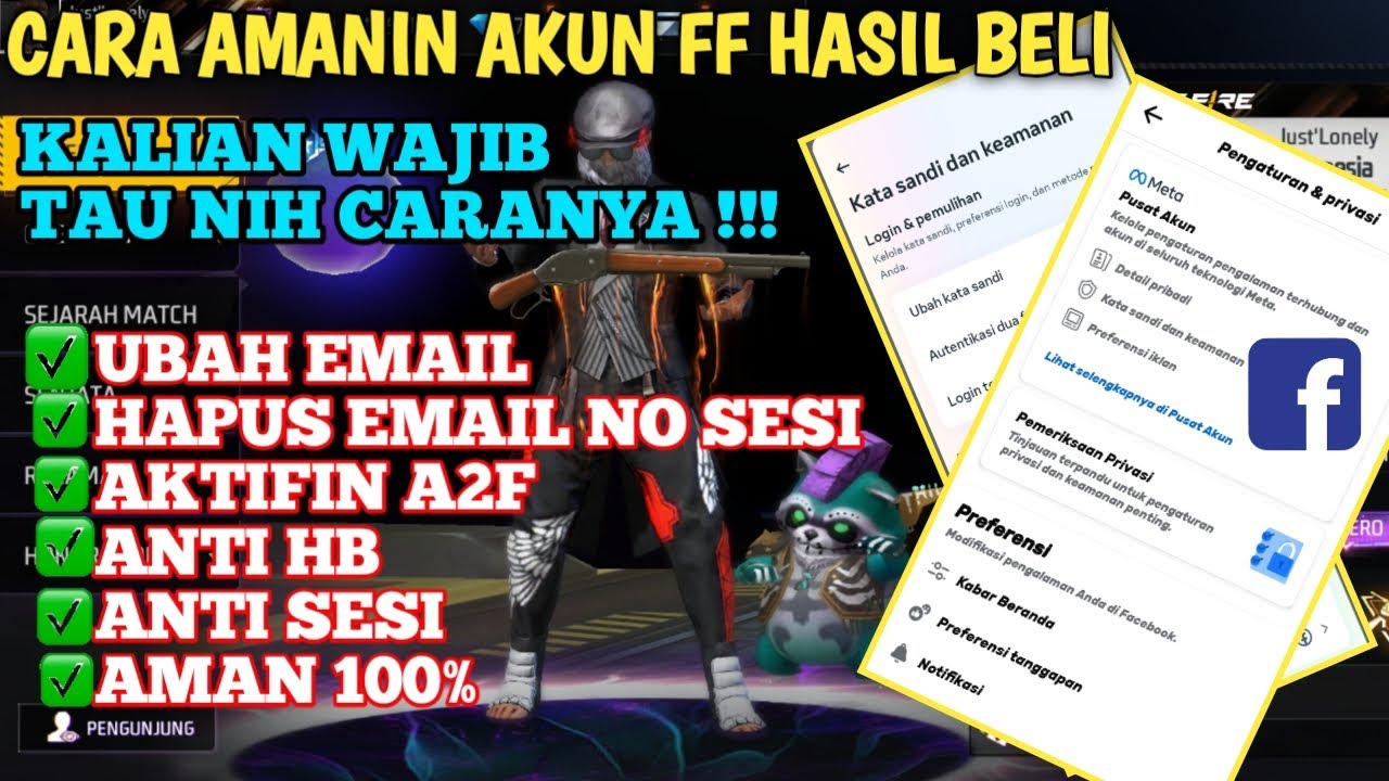 cara amanin akun ff login FB hasil beli || cara amanin akun FB tampilan ...