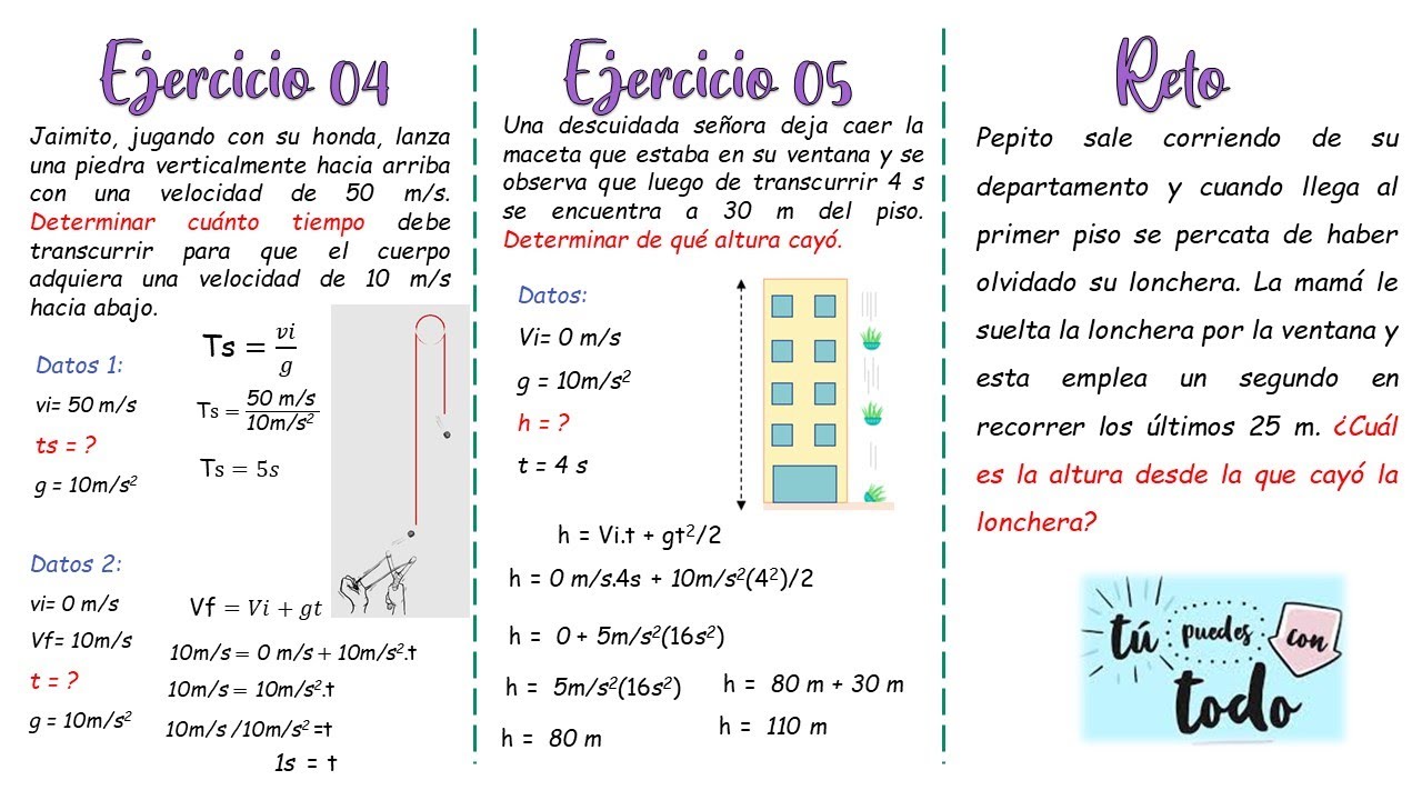 Ejercicios de Caída libre - YouTube