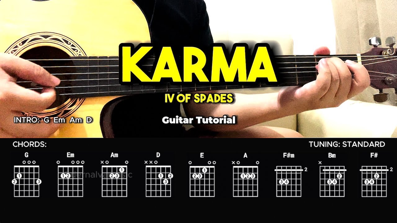 Karma - IV Of Spades | Easy Guitar Tutorial For Beginners (CHORDS ...