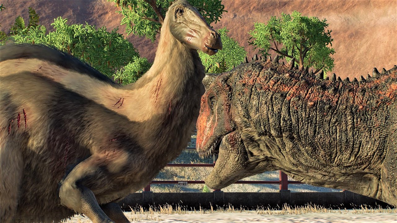 DEINOCHEIRUS VS DEMON CARNOTAURUS - Jurassic World Evolution 2 - YouTube
