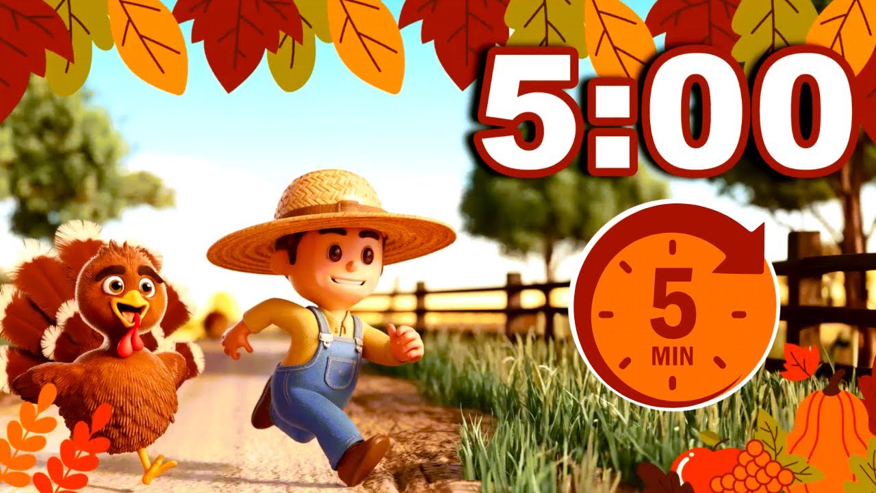 5-Minute Visual Countdown Timer for Thanksgiving with Relaxing Music 🍂🦃 ...