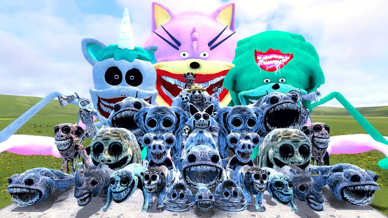 Build a huge Sonic Tape and Zoonomaly Monster team in Gmod! - YouTube