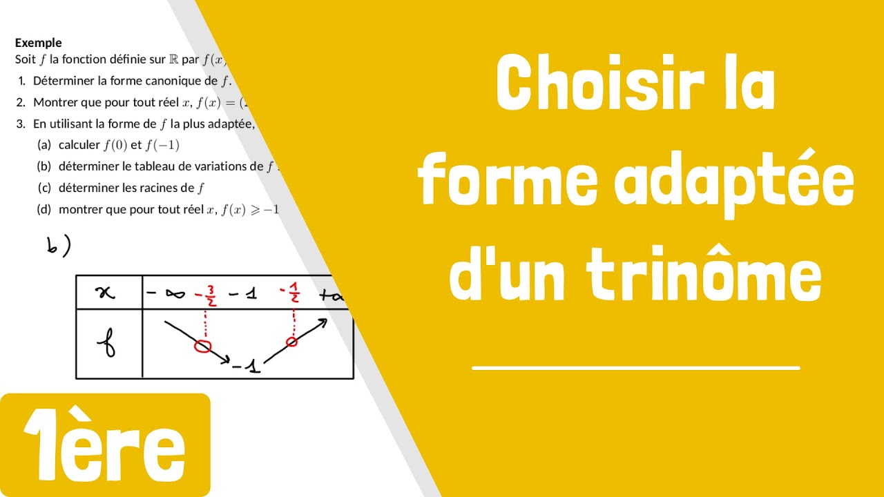 Comment choisir la forme la plus adaptée d'un trinôme pour résoudre un ...