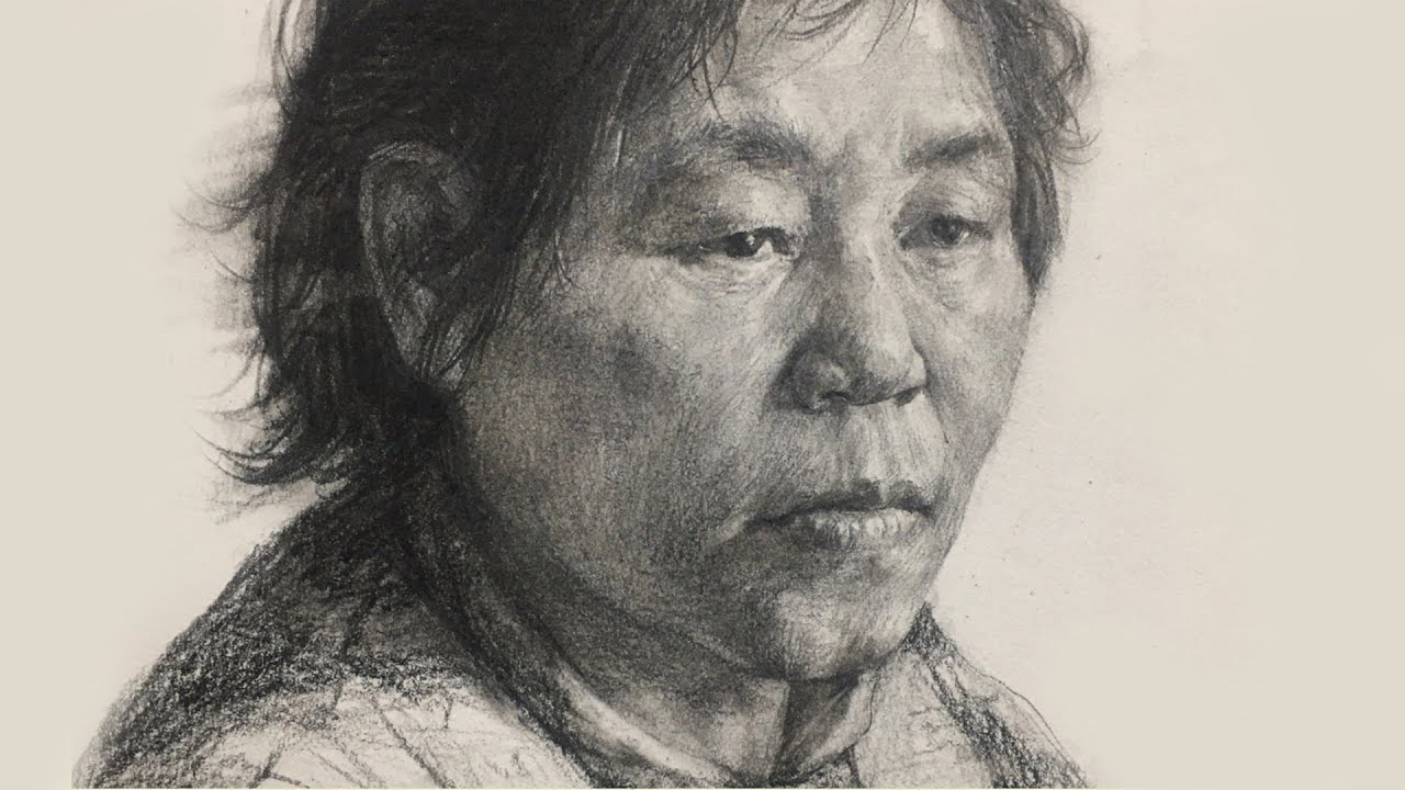 Portrait drawing demonstration with pencil - YouTube
