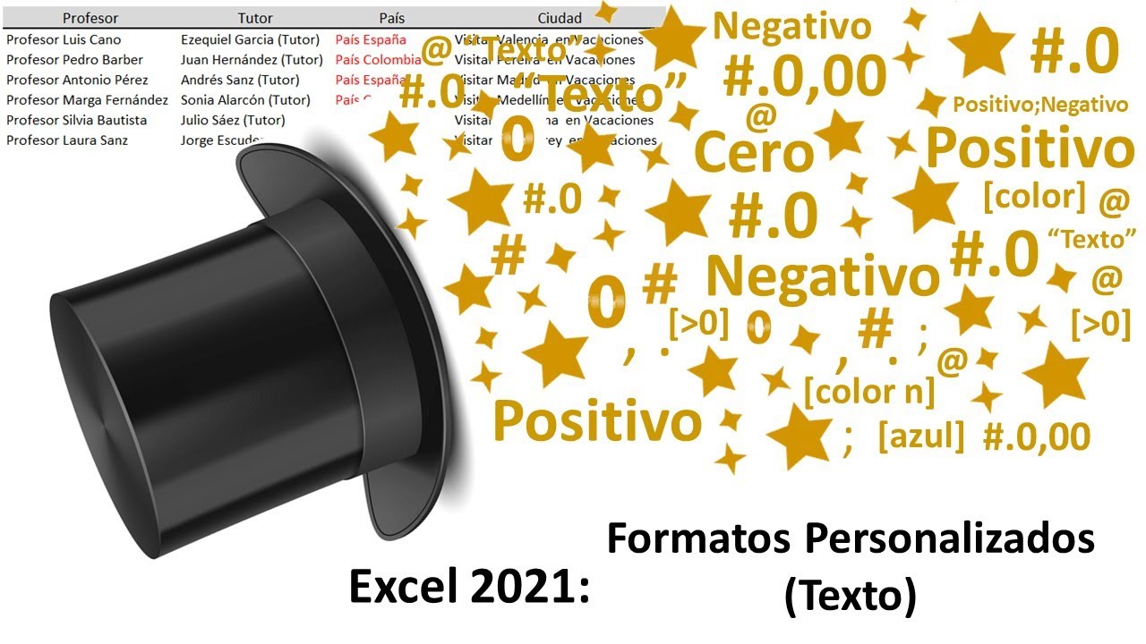 Excel 2021: Formatos Personalizados Texto - YouTube