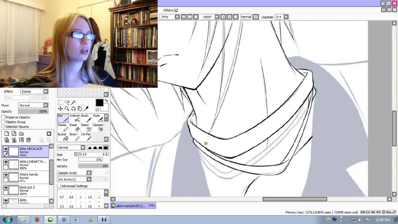 Easy Paint Tool SAI - Satoshi and Akito anime lineart - YouTube