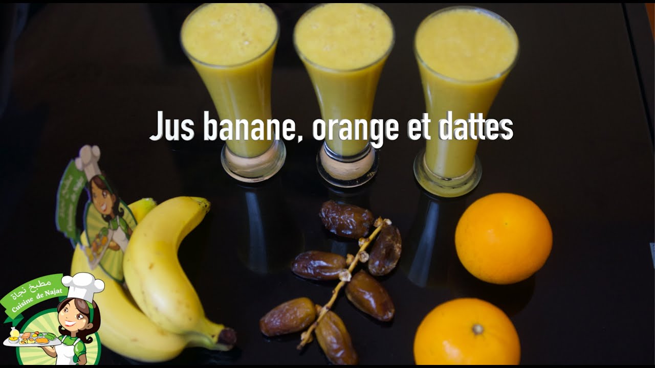 Jus banane, orange et dattes fait par mon mari👨 - YouTube
