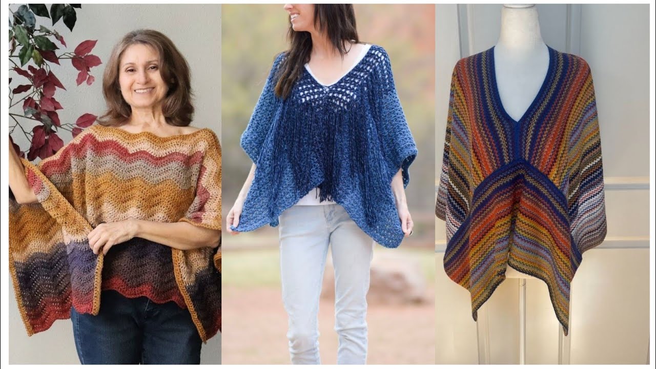 awesome And Amazing Handmade Crochet Poncho designs - YouTube