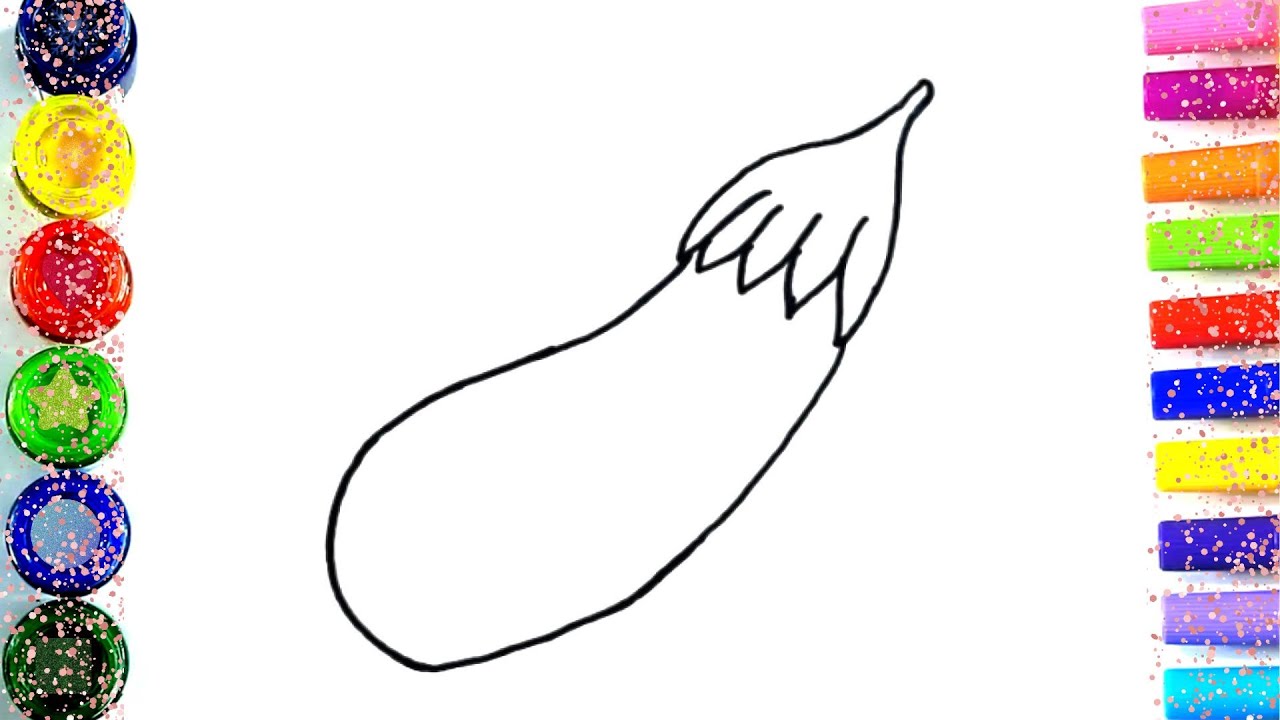 🍆How to Draw Eggplant | Vegetables Drawing, Coloring for Kids, Toddlers ...