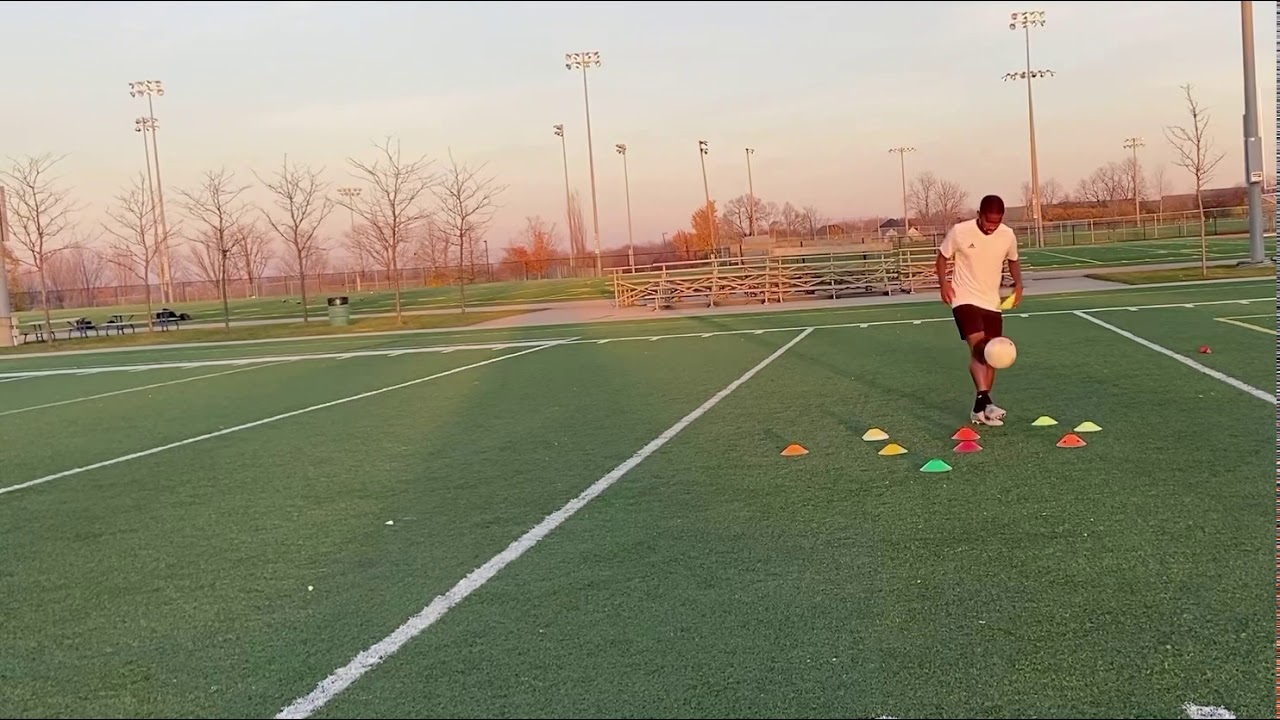10 Cone Challenge. Ball control and Reaction Drill - YouTube