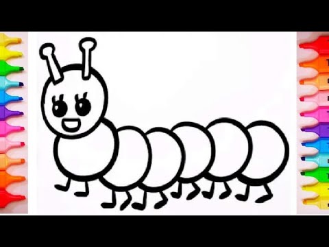 How to draw millipede for kids - YouTube