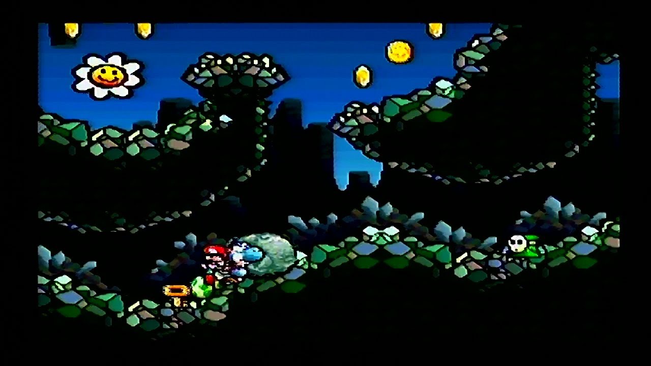 Yoshi's Island - SNES - 100% Walkthrough - (W1-3) "The Cave Of Chomp ...
