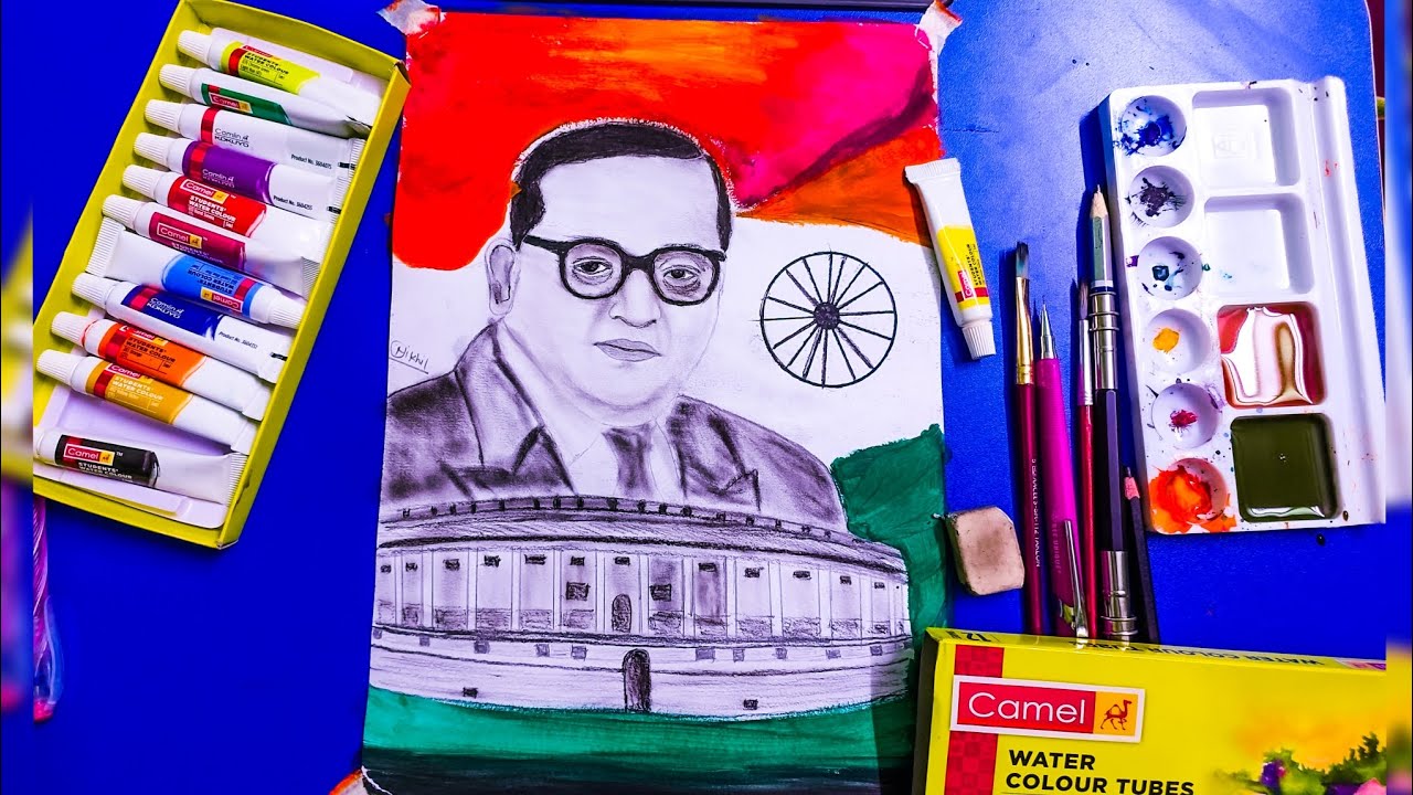 How to draw dr. bhimrao ambedkar(14 अप्रैल 1891- 6 दिसम्बर 1956) - YouTube