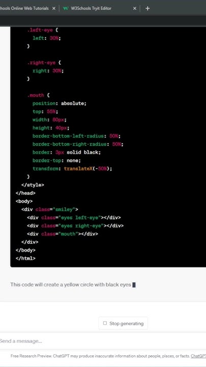 Smiley Face Html Css Chatgpt Htmlcss Htmltutorial Mswordtutorial Tech Ai Tips Youtube