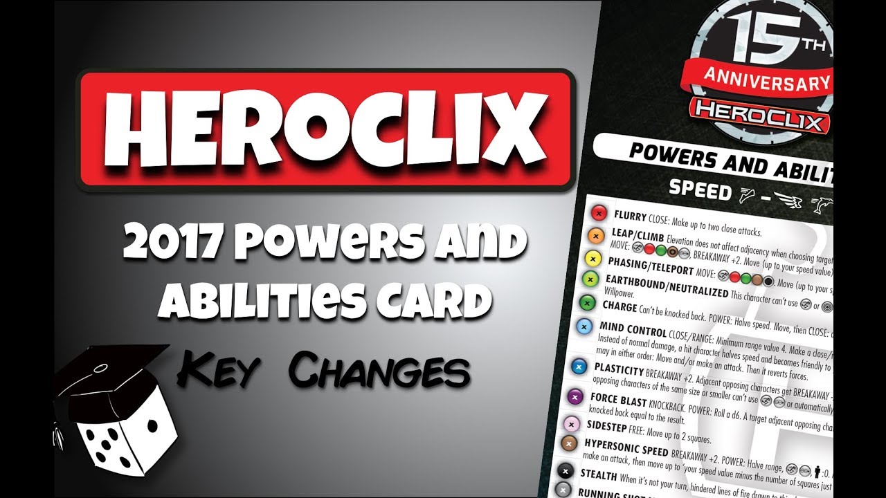 Heroclix Tutorial: 2017 Powers and Abilities Card - Key Changes - YouTube