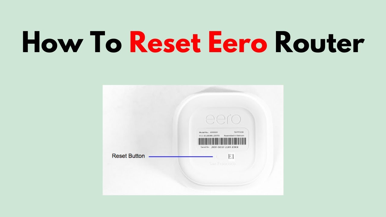How To Reset Eero Router - YouTube