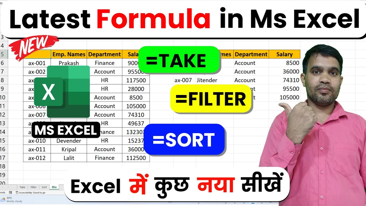 3 Advance Latest Formula In Excel Take Filter Sort Awesome Formulas In Excel Youtube