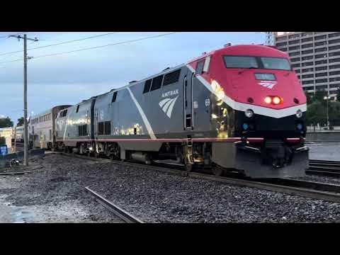 Amtrak 21 with 2 newer painted phase VII P42’s arriving into St. Louis going south to San ...