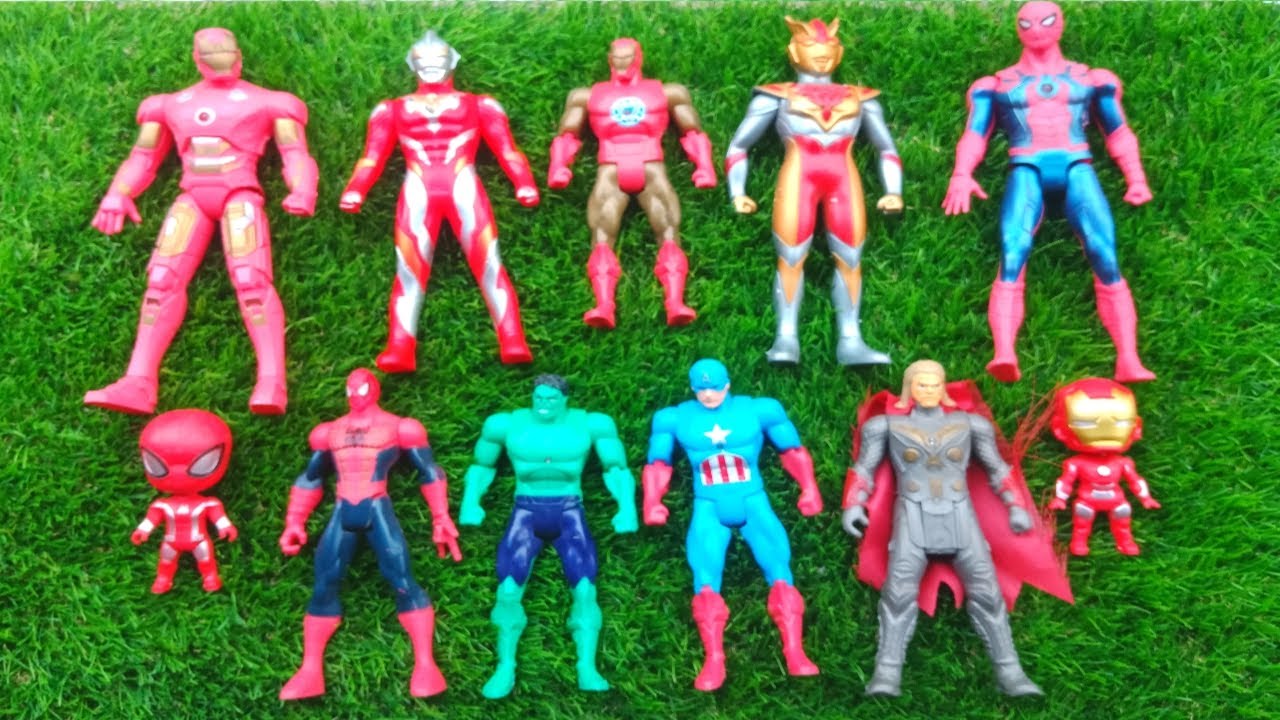 TEAM SUPERHERO AVENGERS Tanos, Thor, Hulk, Spiderman, Ironman, Captain ...