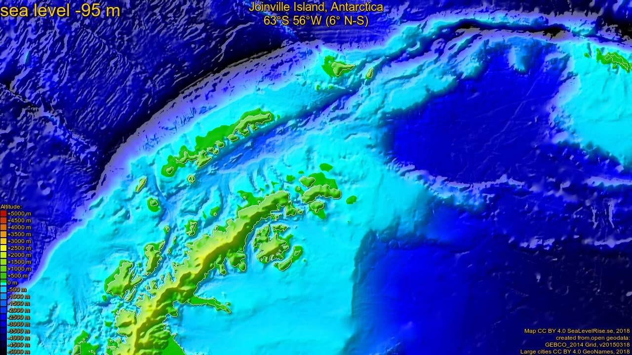 Joinville Island, Antarctica, (z+c) sea level rise -135 - 65 m - YouTube