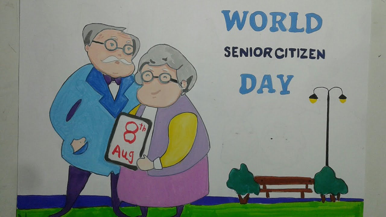 National Senior Citizens Day Poster | Drawing & Painting Senior Citizen ...
