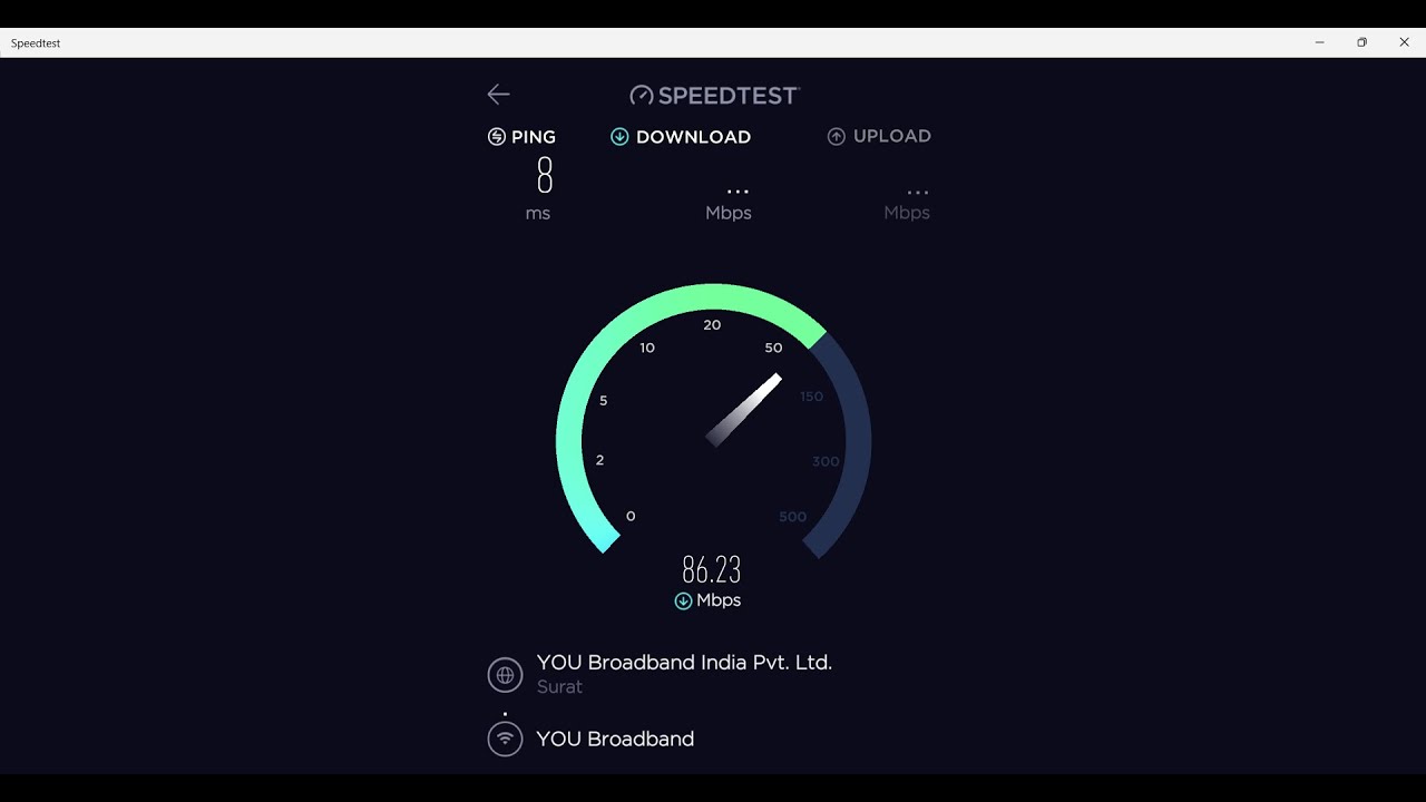 YOU Broadband 100 Mbps Plan Speed Test | Surat Gujarat #youbroadband # ...