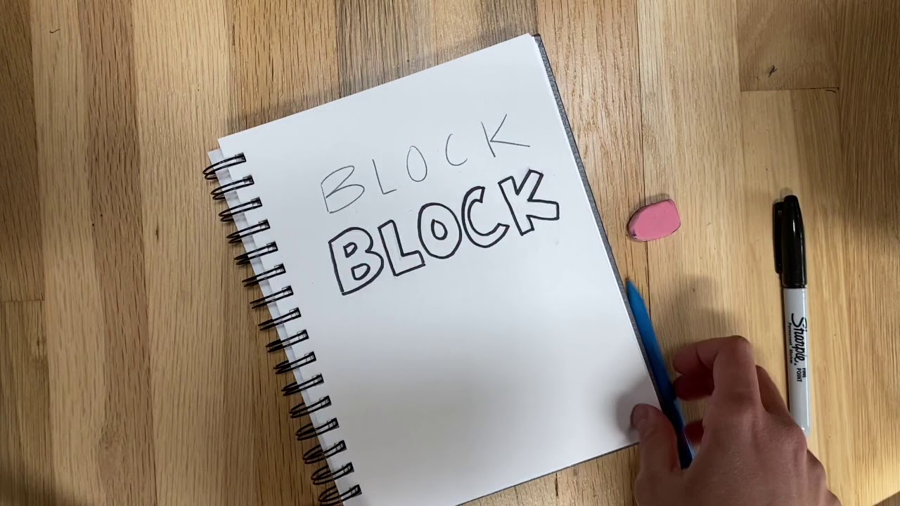 Easy Block & Bubble Letters - YouTube