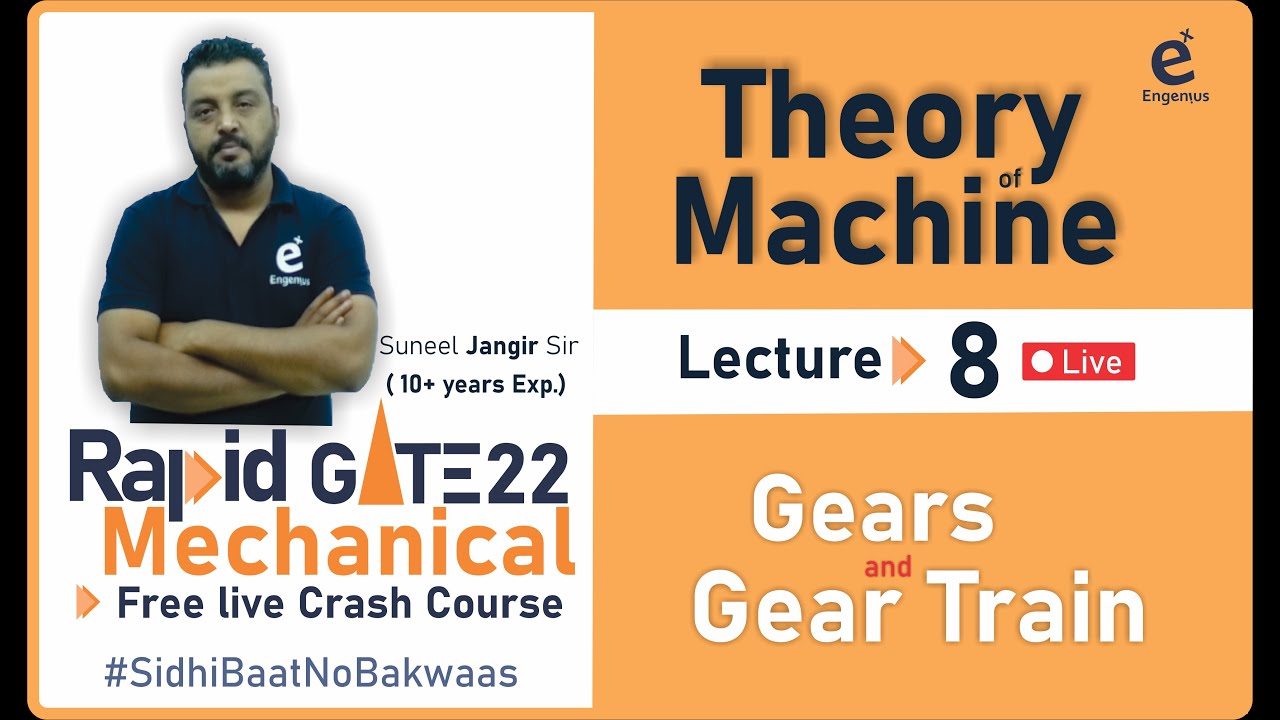 #Lec.8 || TOM || Gears and Gear Train / Mechanical Crash Course GATE 22 ...