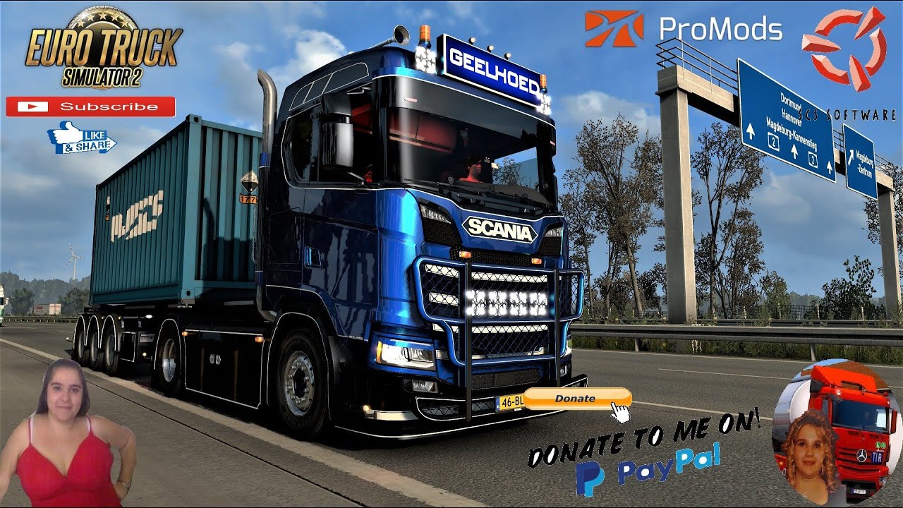 Euro Truck Simulator 2 (1.39) Geelhoed Scania S450 + Ownable Container ...