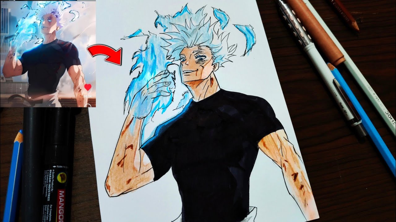 How to Draw Gojo Satoru full body - Jujutsu Kaisen | Step by Step ...