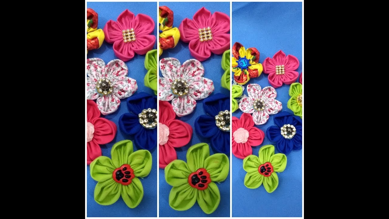 ideia incrível com retalho de tecido Flor de tecido passo a passo Cida ...