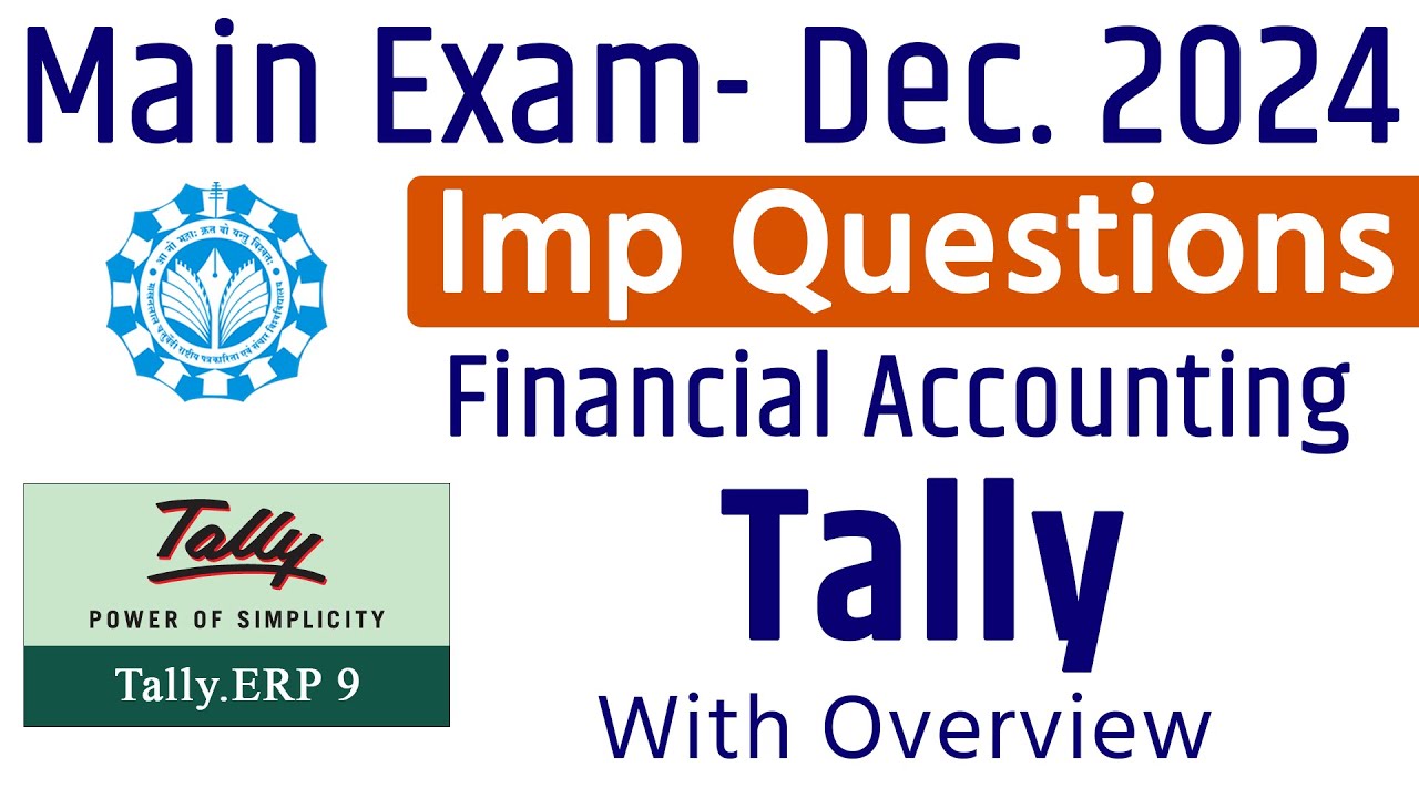 Imp Questions Financial Accounting with Tally | PGDCA, BCA, MSC CS By ...