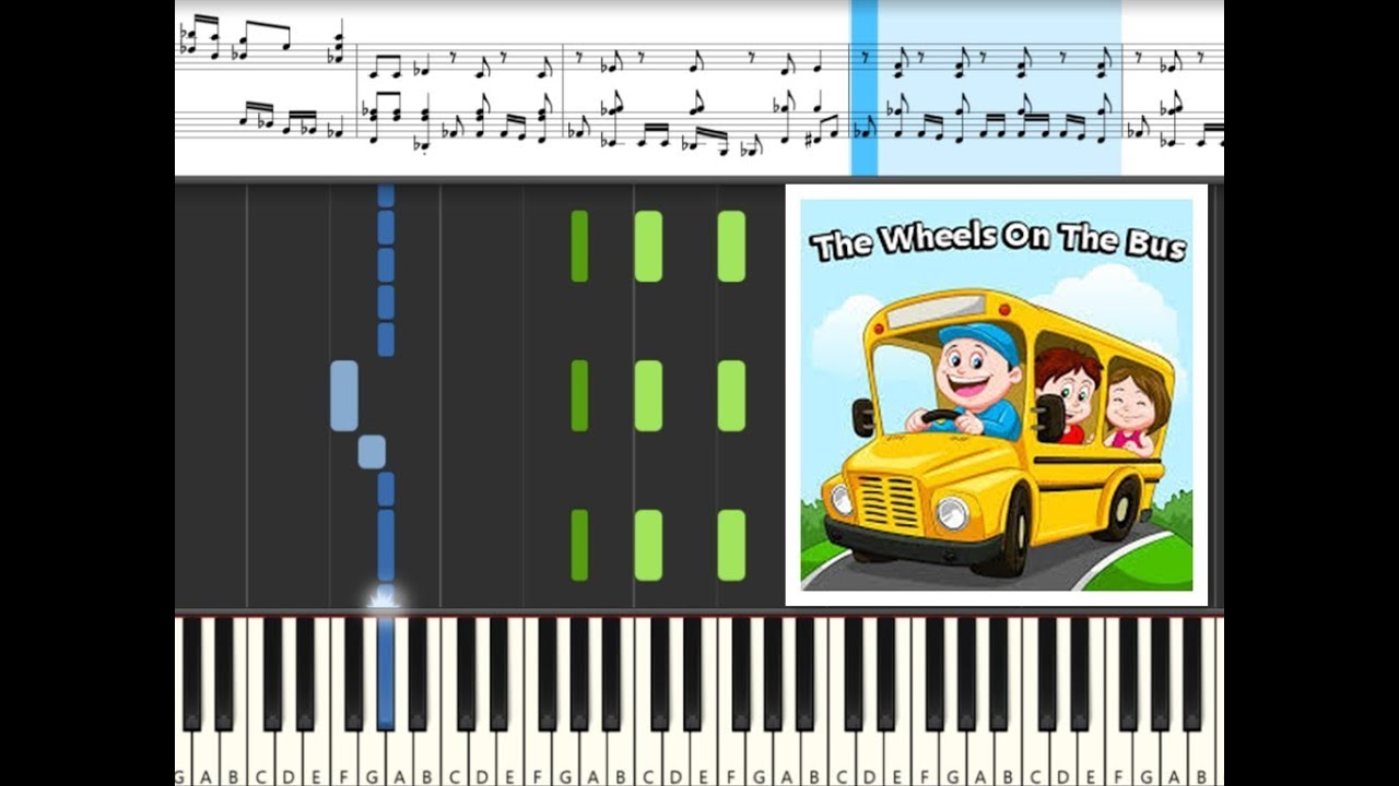 How to play The Wheels on the Bus on piano | easy slow piano tutorial ...